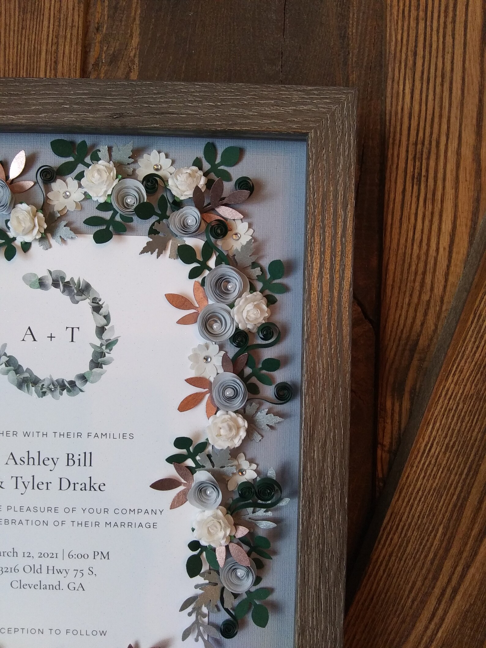 Grey and Cream Wedding Invitation Keepsake Frame - Etsy