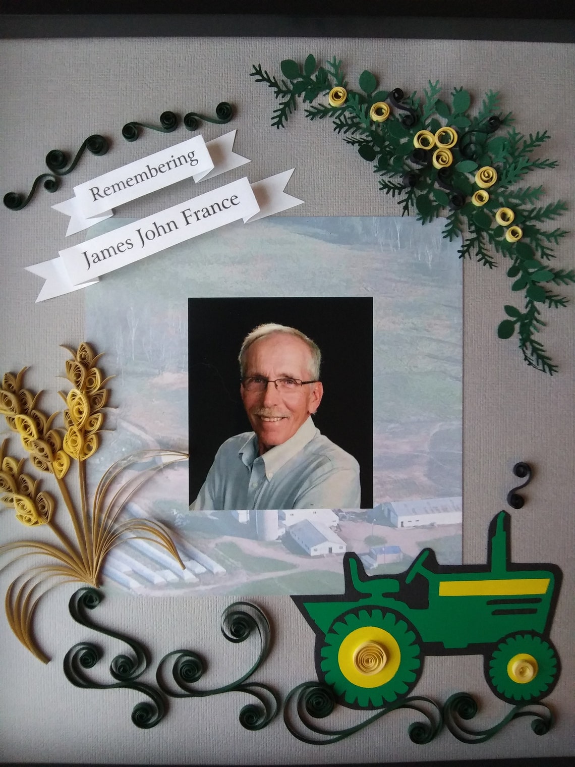 Green Tractor Farming Memorial: Handmade Sympathy Keepsake - Etsy