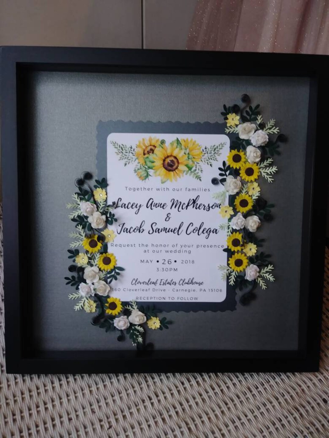 Sunflower Theme Wedding Invitation Keepsake - Etsy