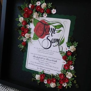 Classic Red Rose Theme Wedding Invitation Keepsake - Etsy