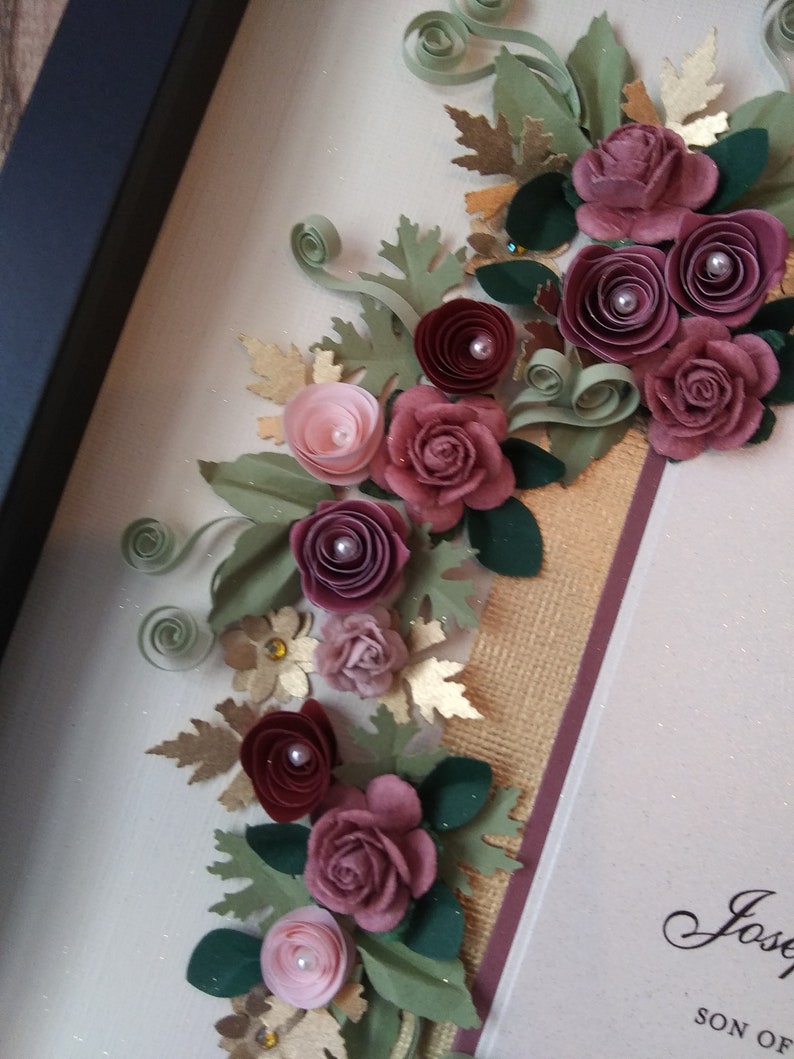 Burgundy and Mauve Rose Wedding Invitation Keepsake Frame - Etsy