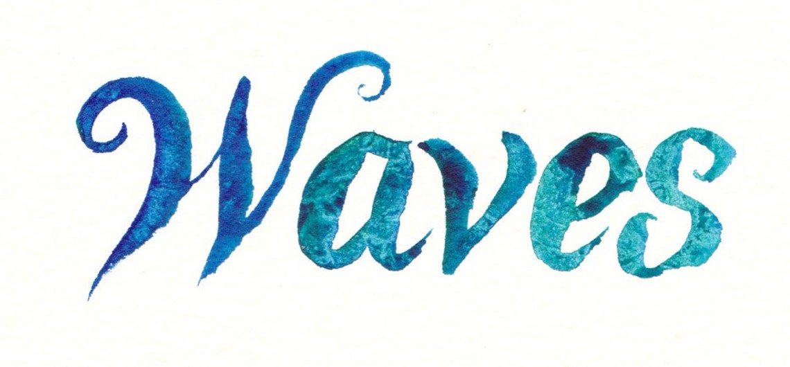 Waves Hand Lettered Watercolor 7 X 5" Print - Etsy