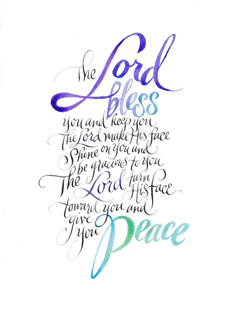 The Blessing Numbers 6:24-26 Hand Lettered Print - Etsy