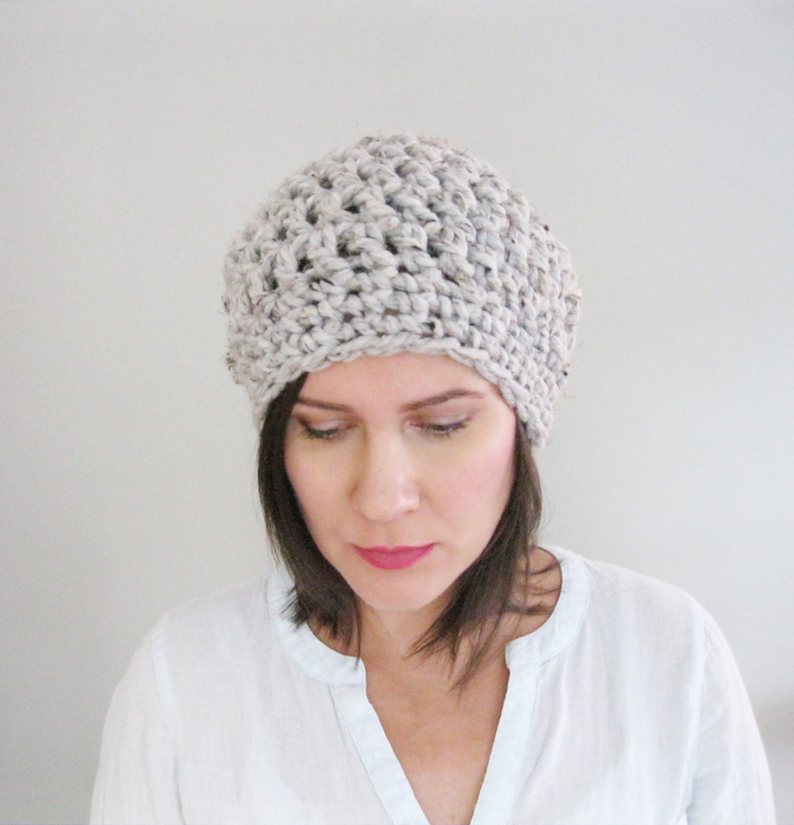 Chunky Knit Hat Wool Hat Women Slouchy Beanie Women Winter | Etsy