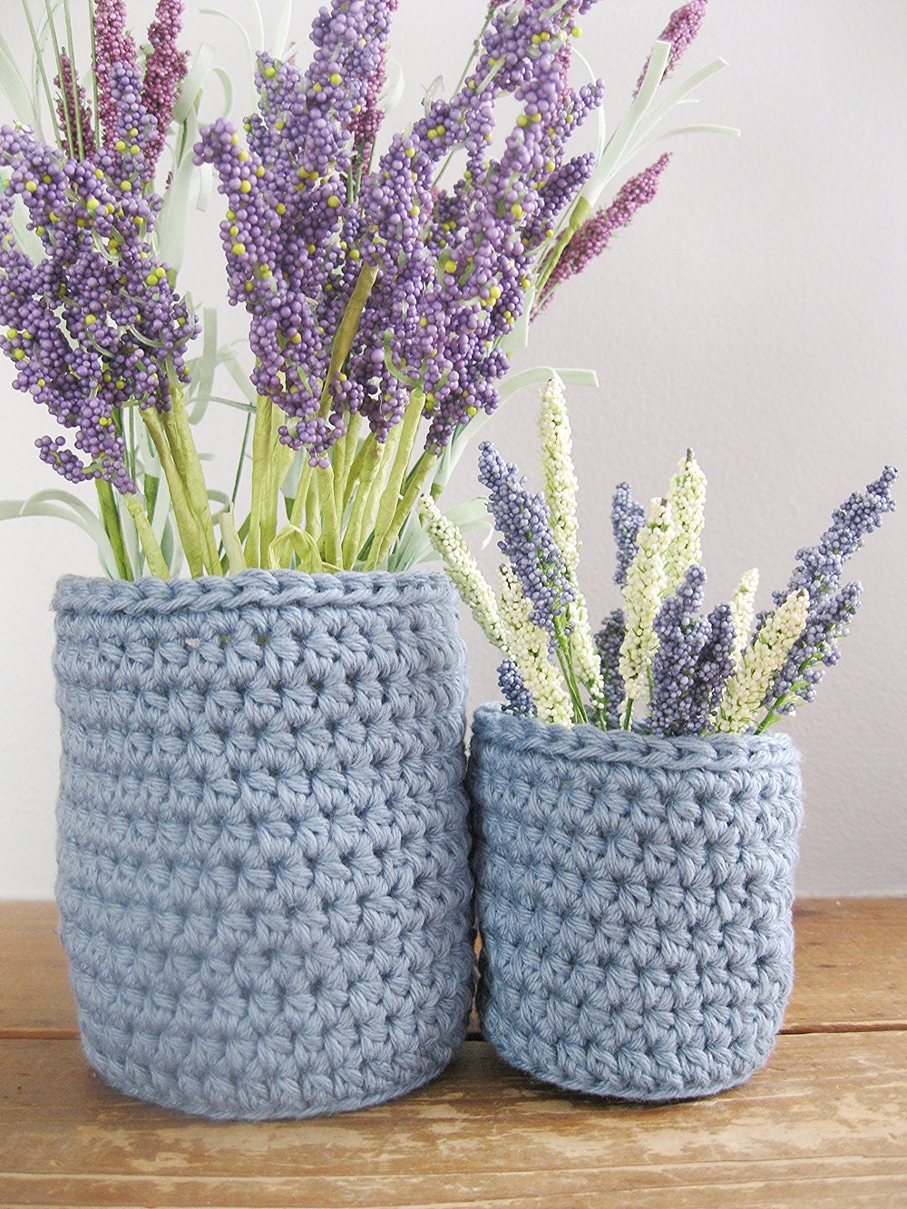 Rustic Office Decor | Shabby Chic Office Pencil Holder | Crochet ...