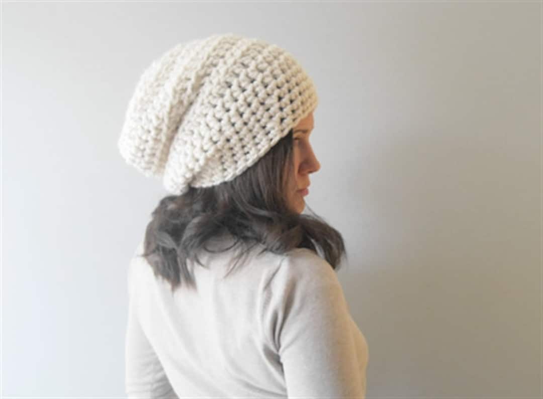 Wool Slouch Hat, Slouch Beanie Women, Slouchy Knit Hat, Wool Hat Women ...