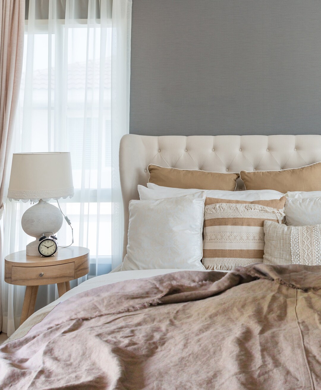 Neutral Bedding Rustic Decor Linen Bed Spread, Linen Bedding King ...