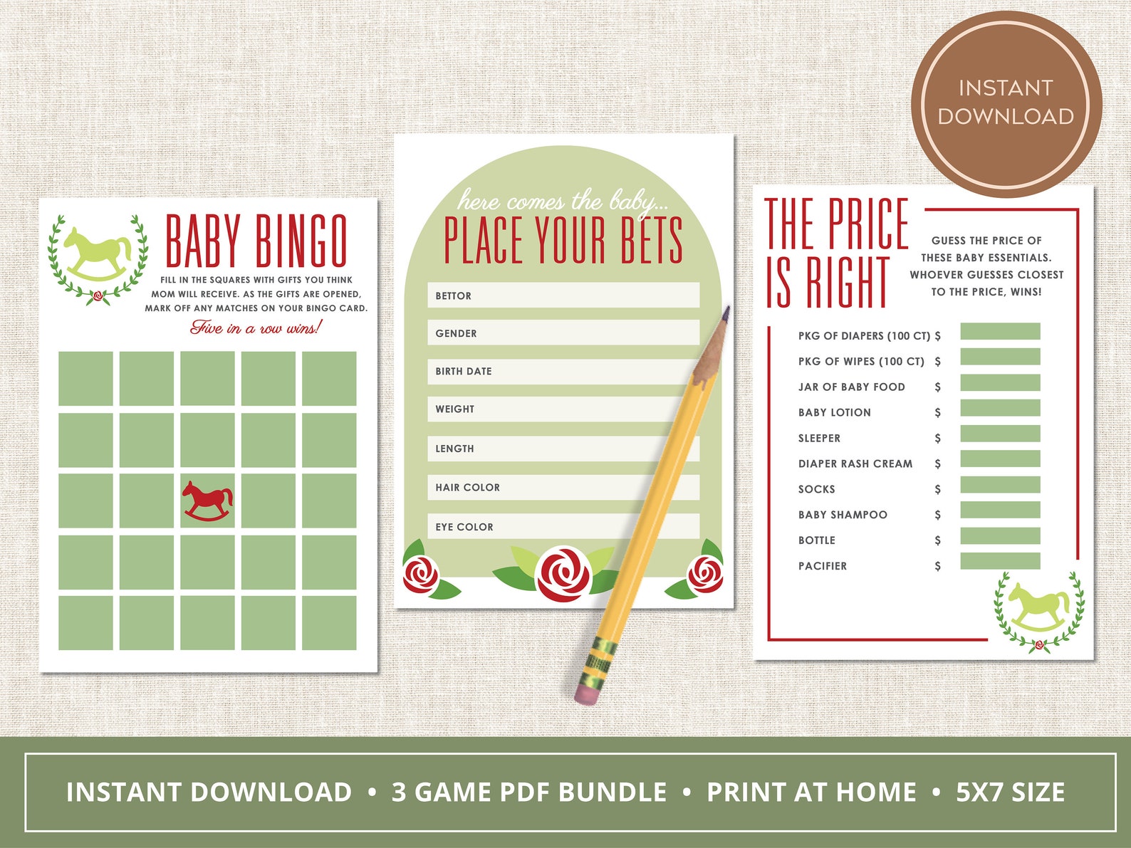 Kentucky Derby Baby Shower Games Bundle Instant Download - Etsy