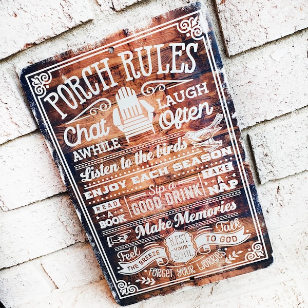 Porch Rules Sign - Etsy