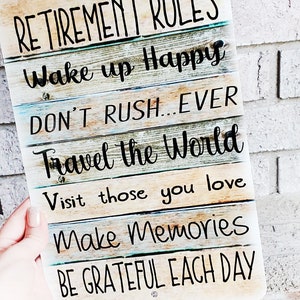 Retirement Rules Metal Sign, Indoor/outdoor Metal Signs, Retirement ...