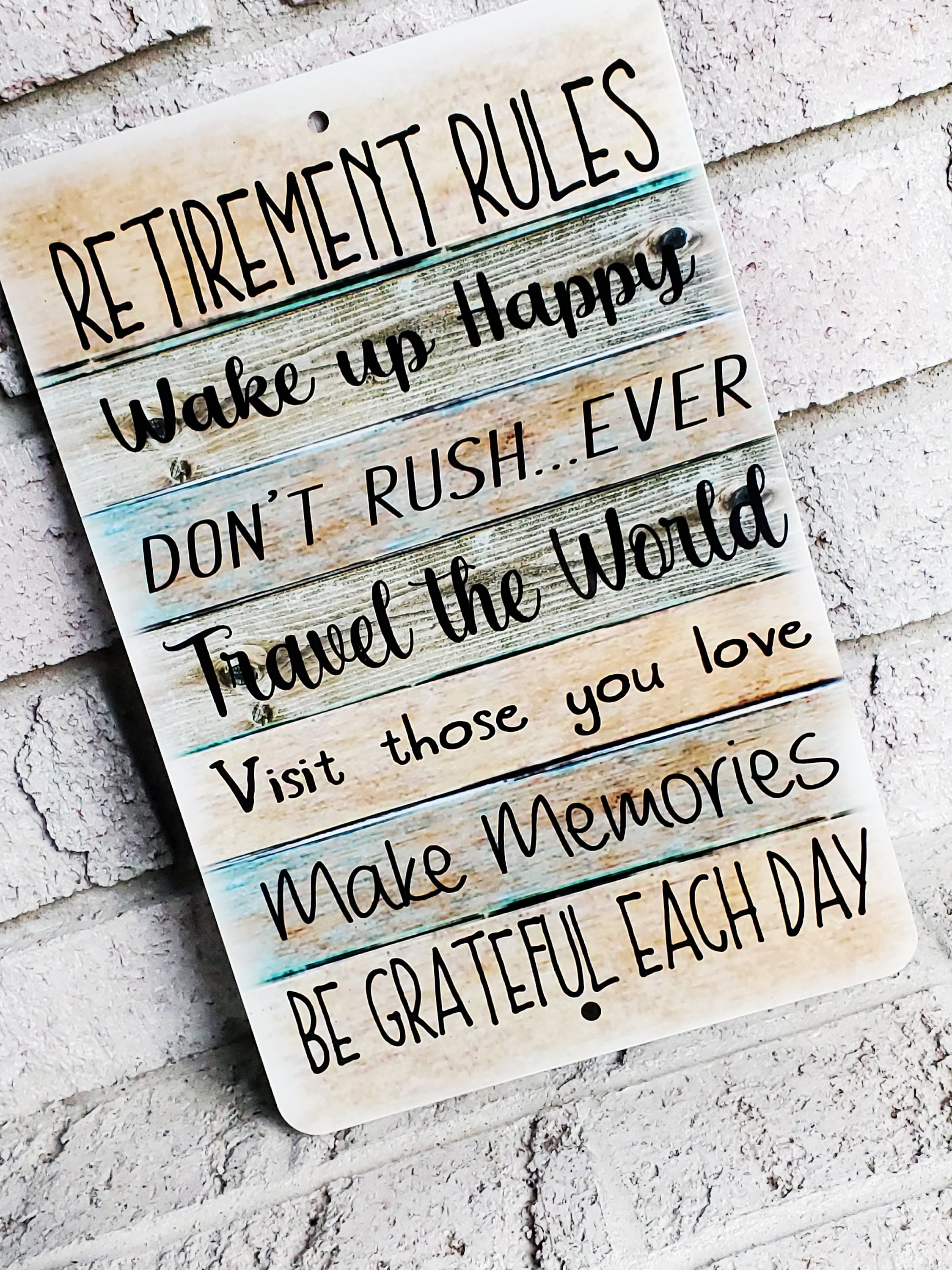 Retirement Rules Metal Sign Indoor/Outdoor metal signs | Etsy