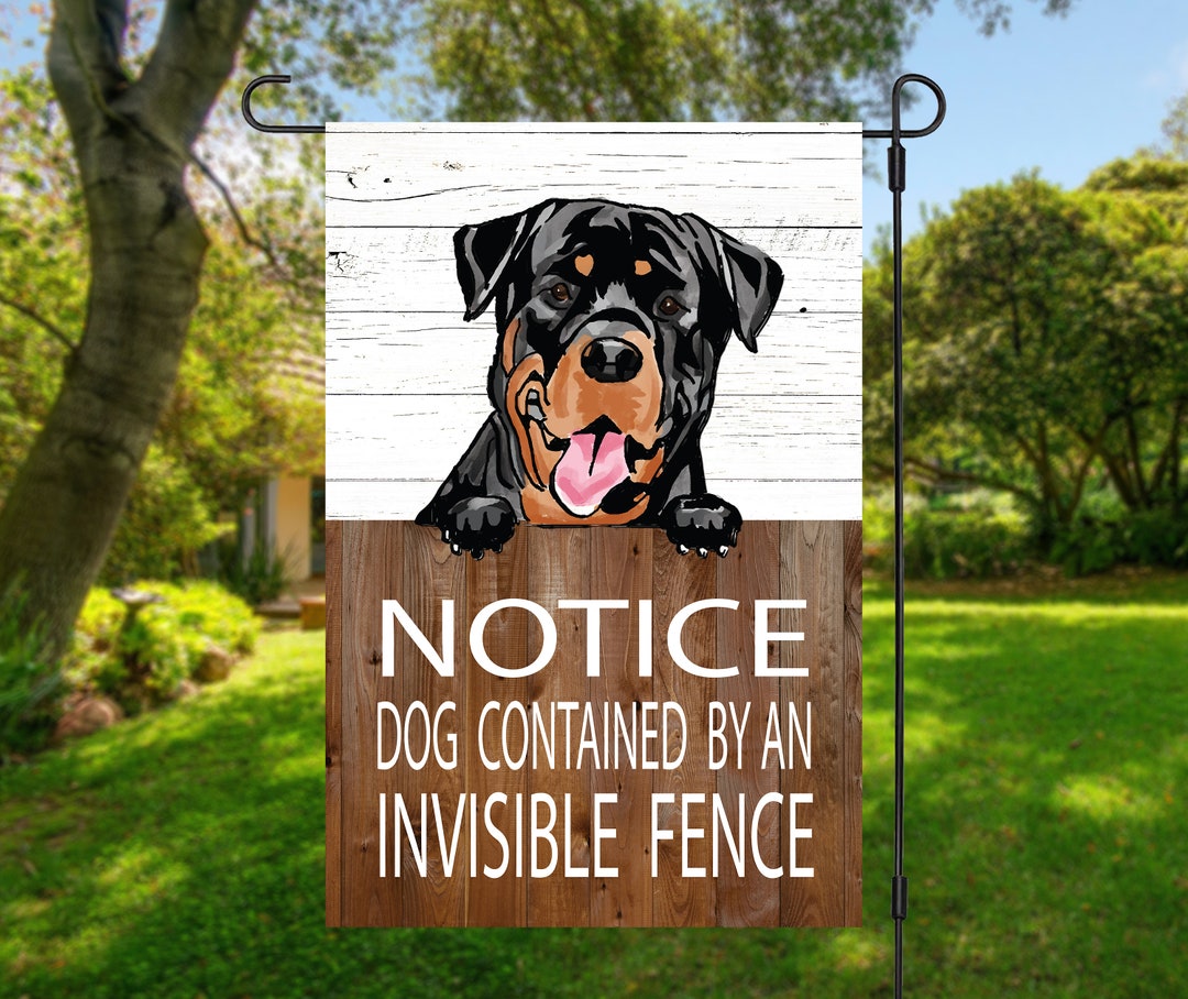 Rottweiler Invisible Fence Garden Flag, Dog Notice - Etsy