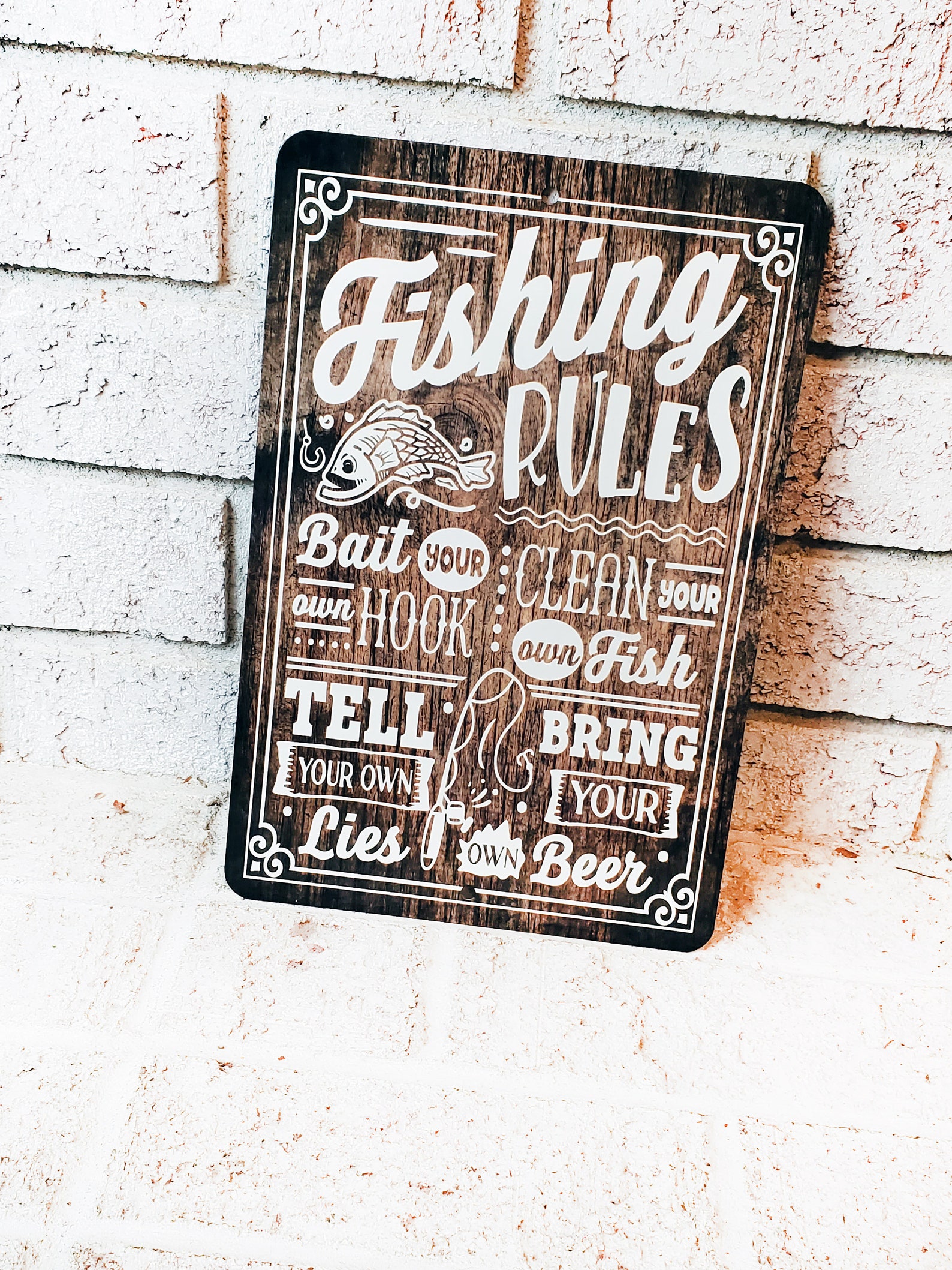 Fishing Rules Outdoor Metal Sign Summer Yard Signs - Etsy