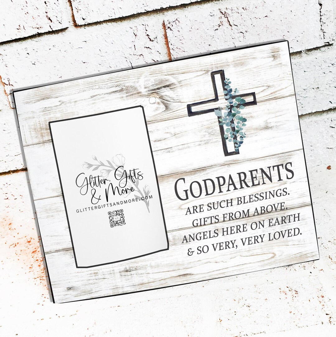 Personalized Godparent Picture Frame, Religious Gift for Baptism (4x6 ...