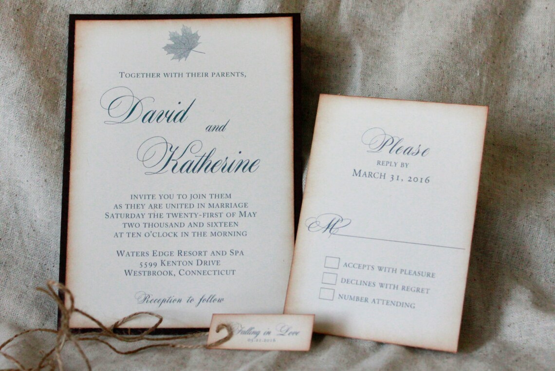 Autumn Wedding Invitations Falling in Love Fall Invitations - Etsy