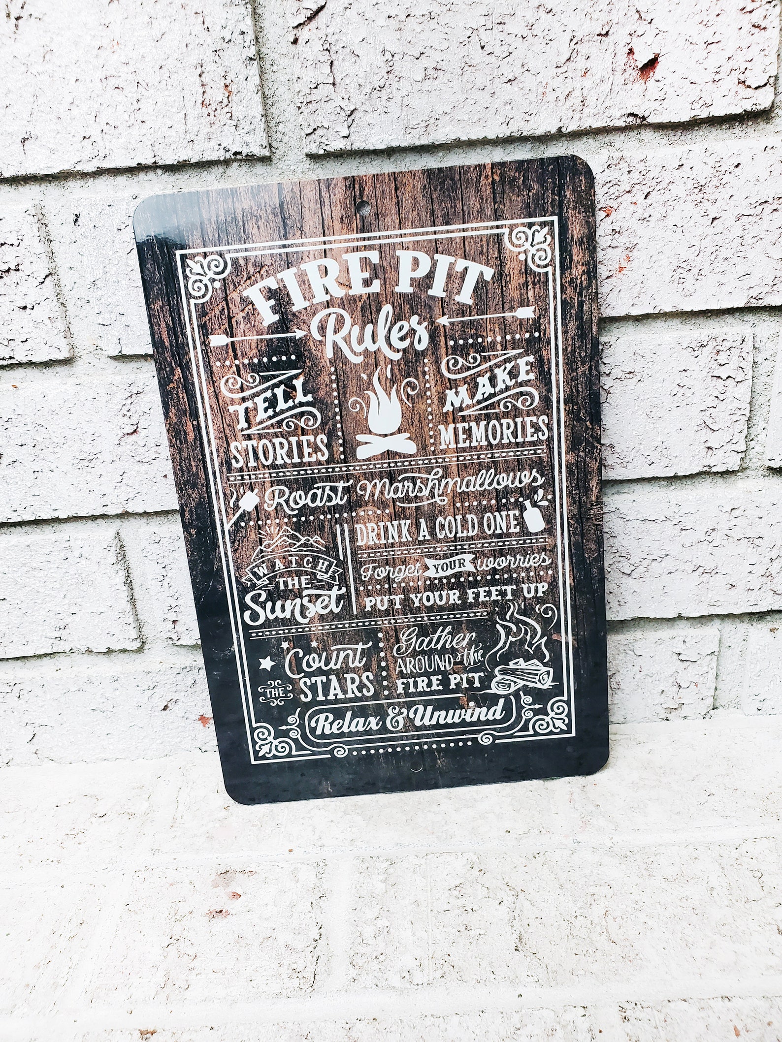 Fire Pit Rules Outdoor Metal Sign Summer Yard Signs - Etsy