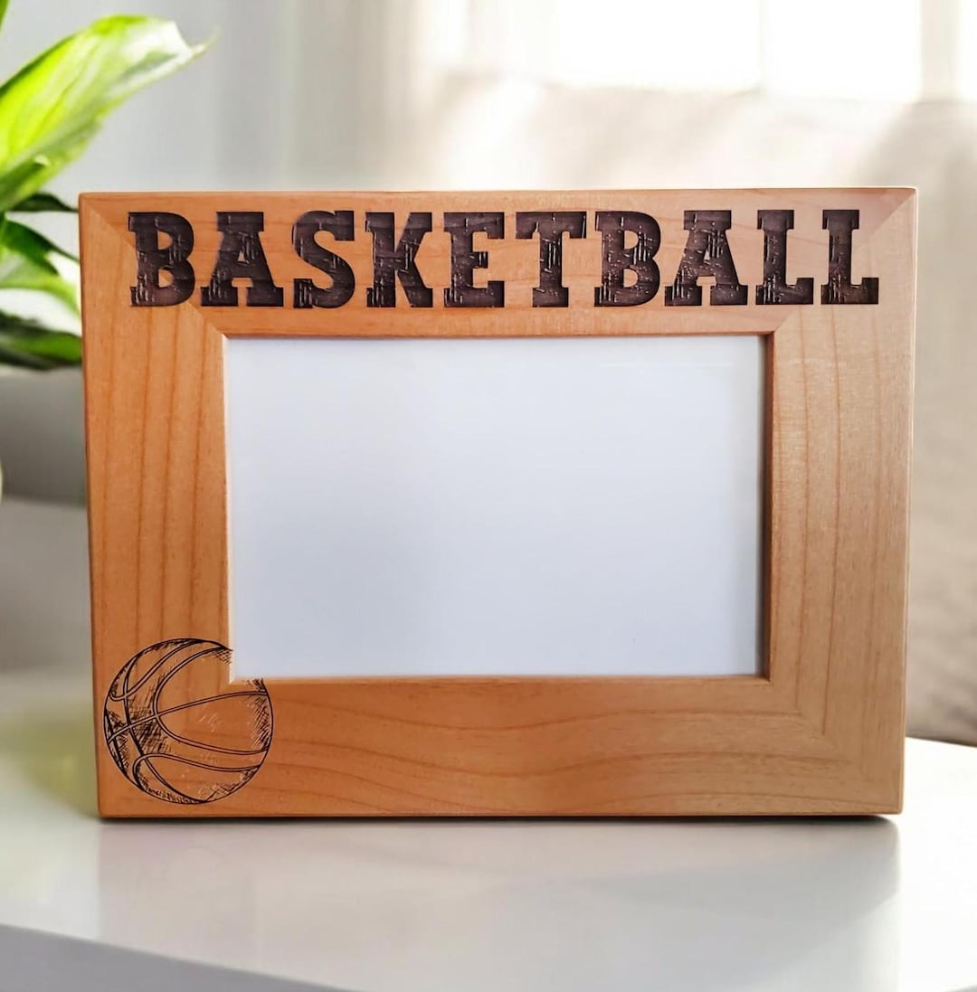 Custom Engraved Wooden Basketball Frame - Personalized Gift for ...