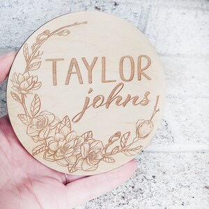 Baby Name Sign, Wood Baby Sign, Bassinet Baby Sign, New Baby Photo Prop ...