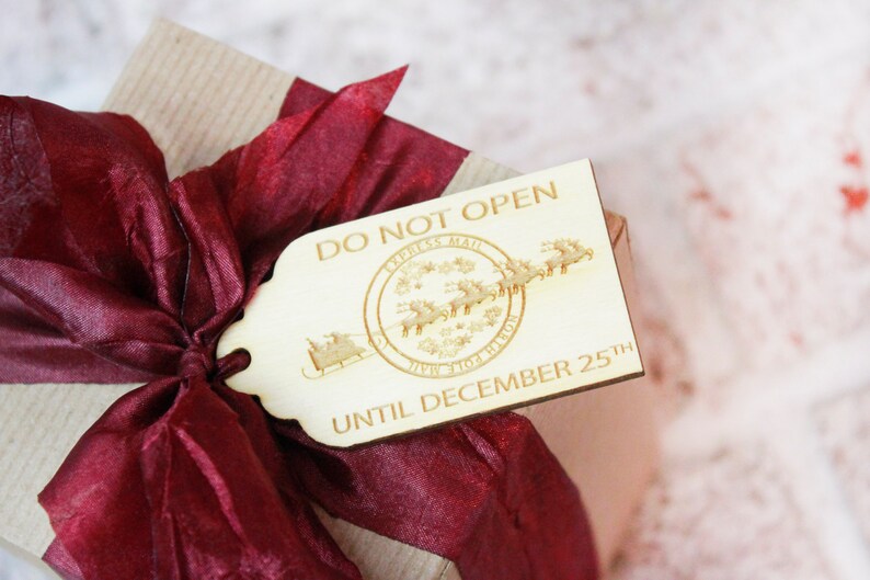 Do Not Open Until CHRISTMAS Wood Gift Tags Set of 3 Santa | Etsy