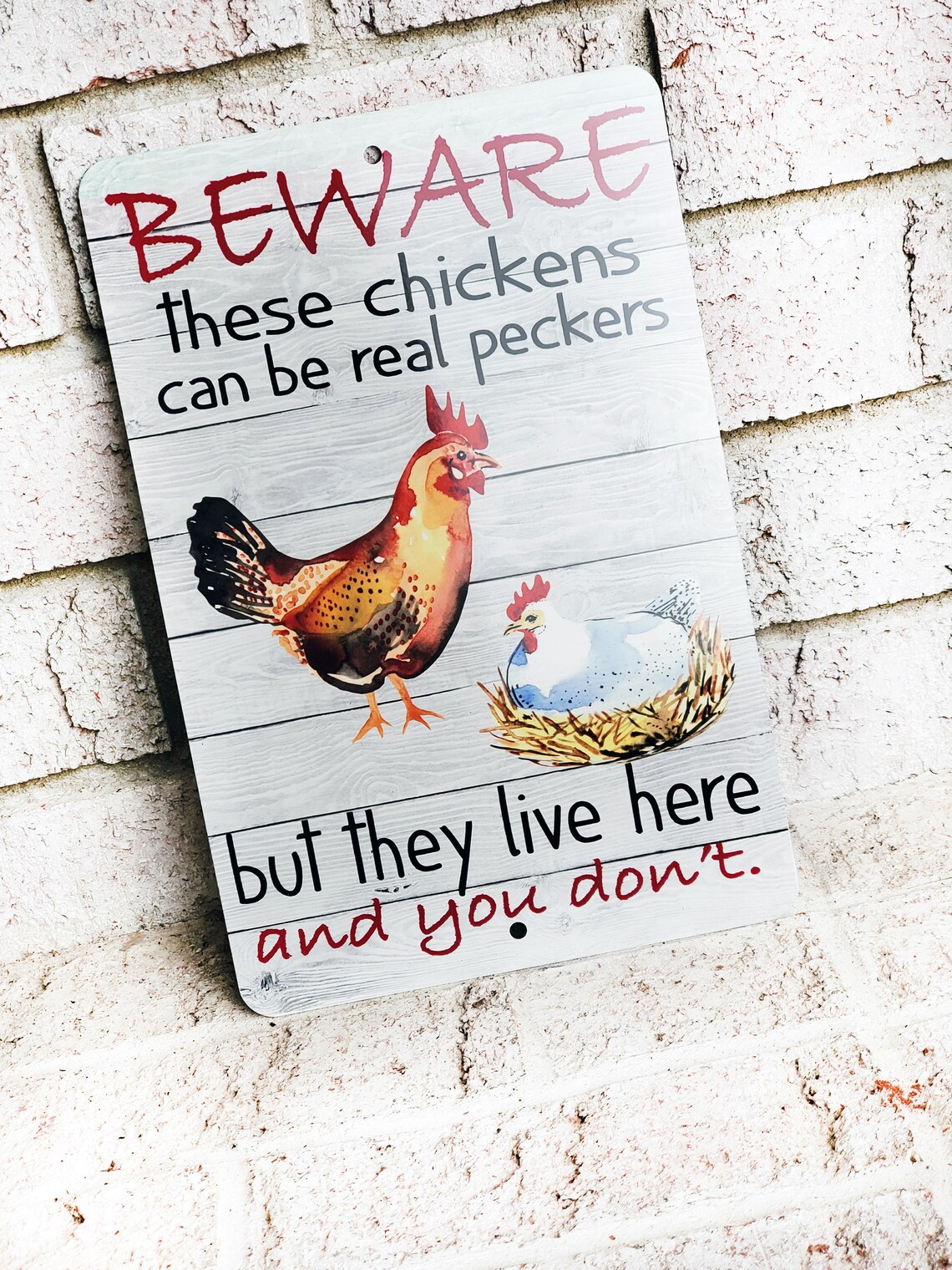 Beware of the Chickens Outdoor Metal Sign Chicken Coop Signs | Etsy