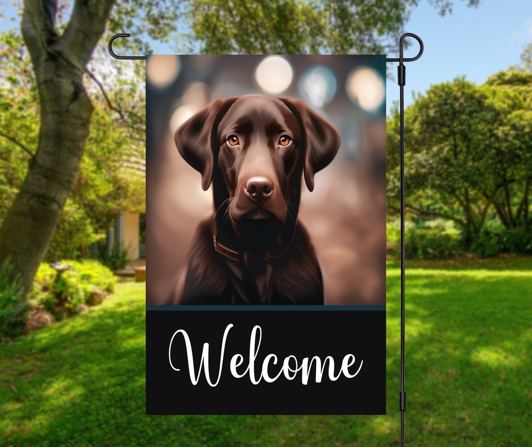 Chocolate Lab Welcome Garden Flag, Lab Lovers Decor (12x18) - Etsy
