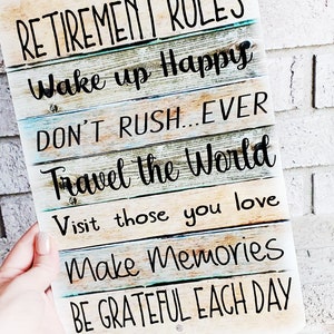 Retirement Rules Metal Sign, Indoor/outdoor Metal Signs, Retirement ...