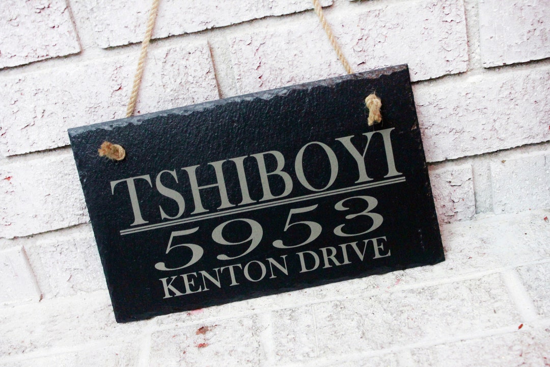 Custom Address Plaque, Slate Address Sign, Laser Engraved Address Sign ...