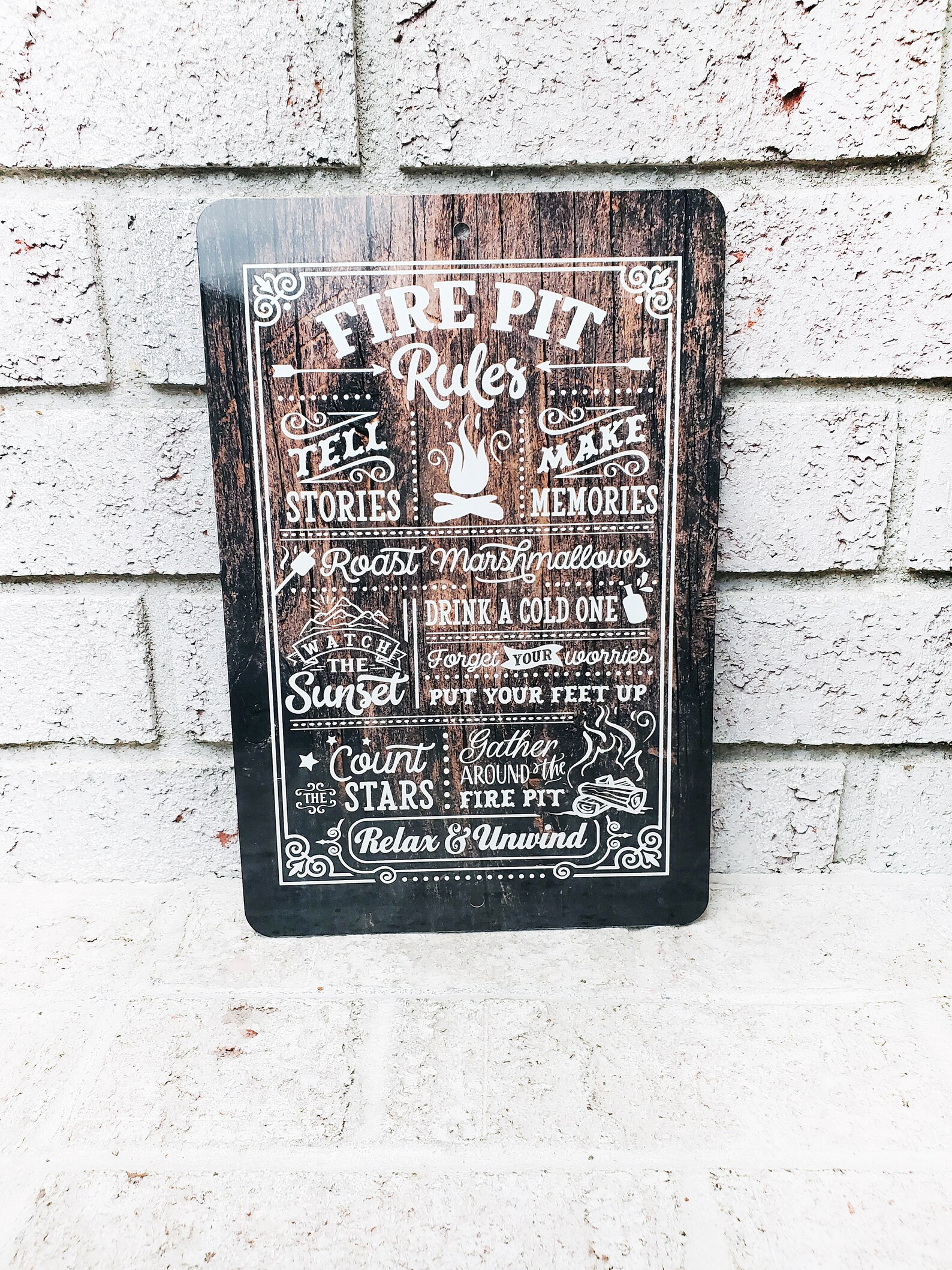 Fire Pit Rules Outdoor Metal Sign Summer Yard Signs - Etsy