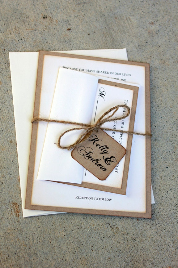 Wedding Invitations Rustic wedding Invitations Boho Wedding | Etsy