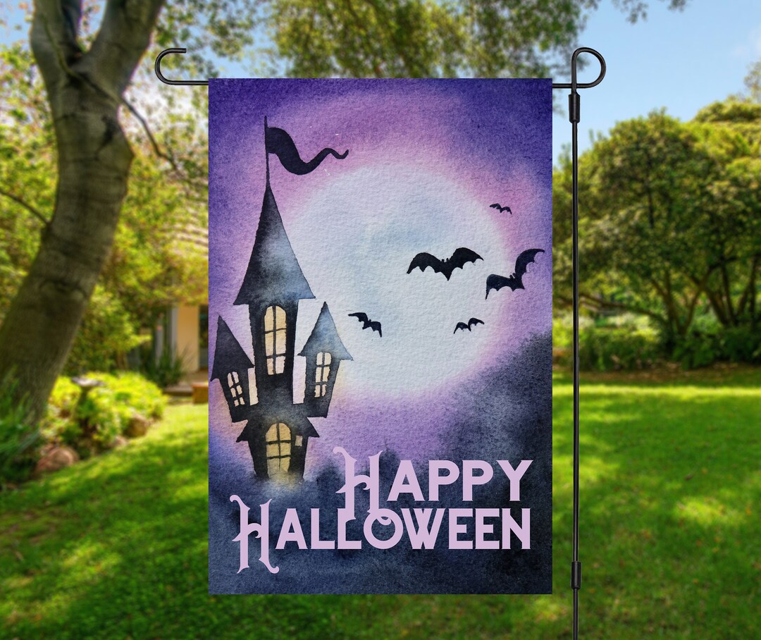 Happy Halloween Garden Flag, 12x18 Halloween Yard Flag, Halloween Yard ...