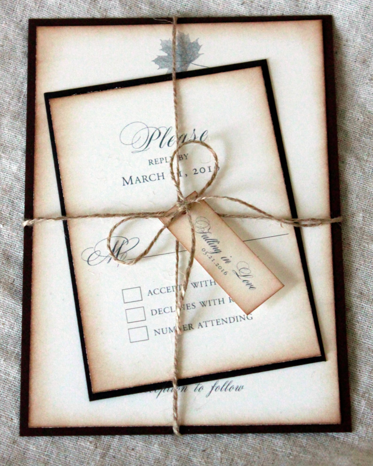 Autumn Wedding Invitations Falling in Love Fall Invitations - Etsy