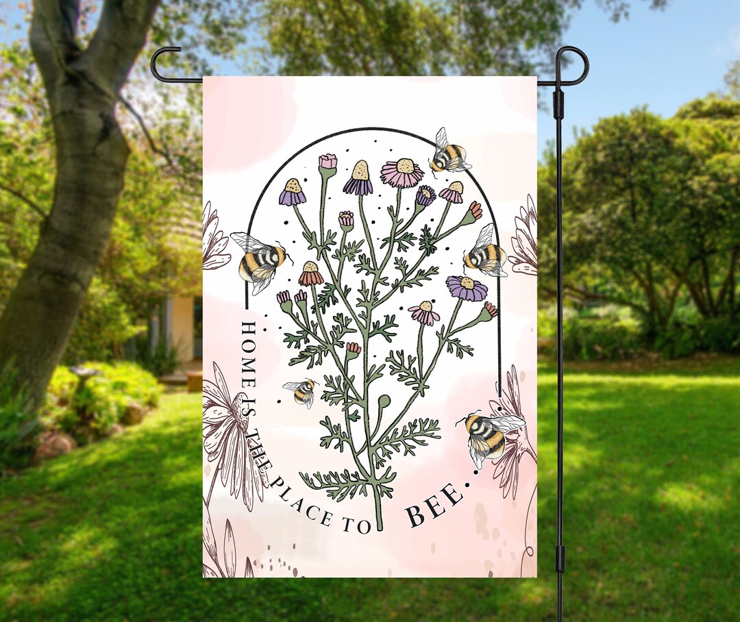 Home is the Place to Bee, Bee Garden Flag, Small Yard Flags, Honey Bee ...