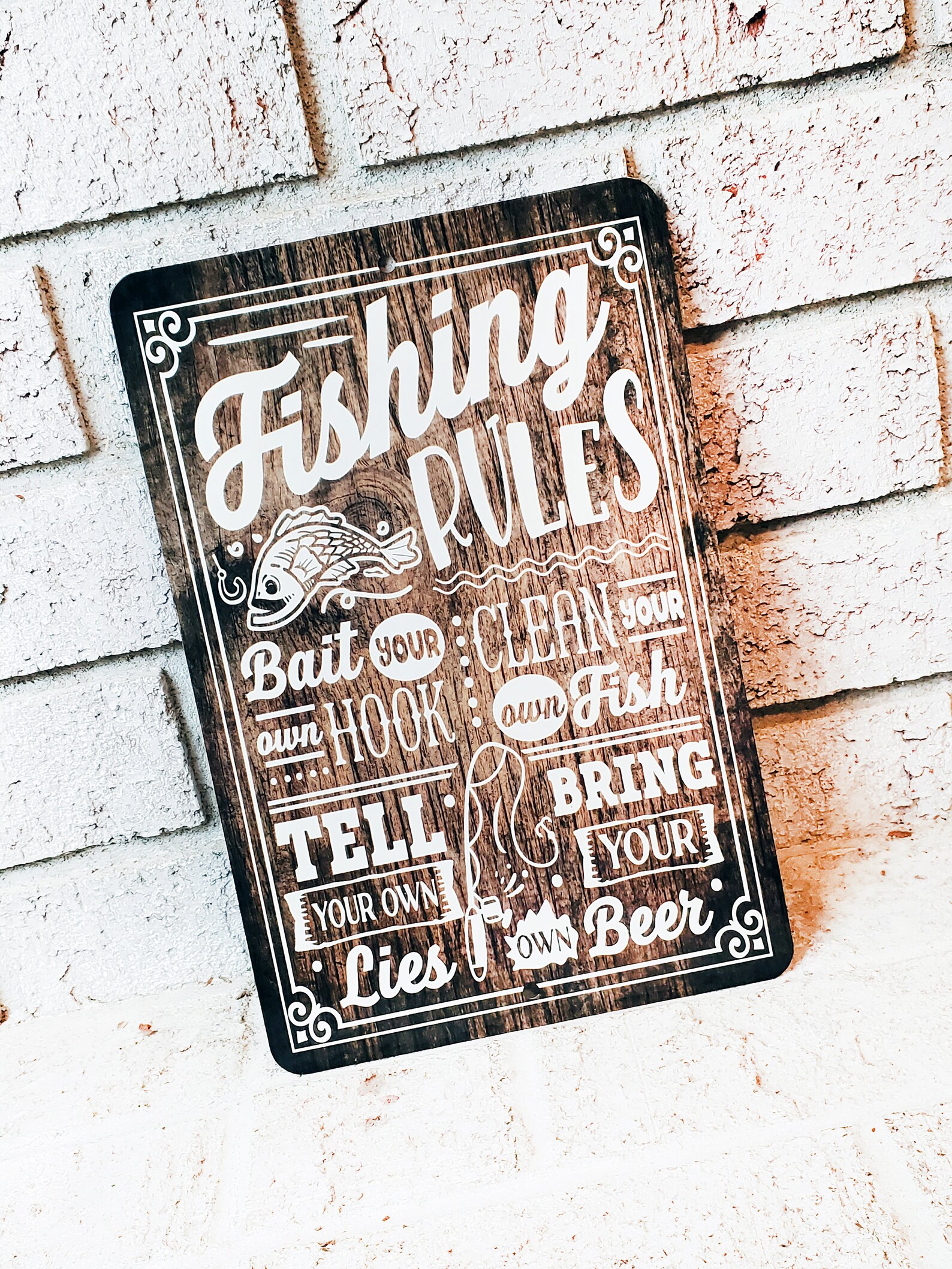 Fishing Rules Outdoor Metal Sign Summer Yard Signs - Etsy