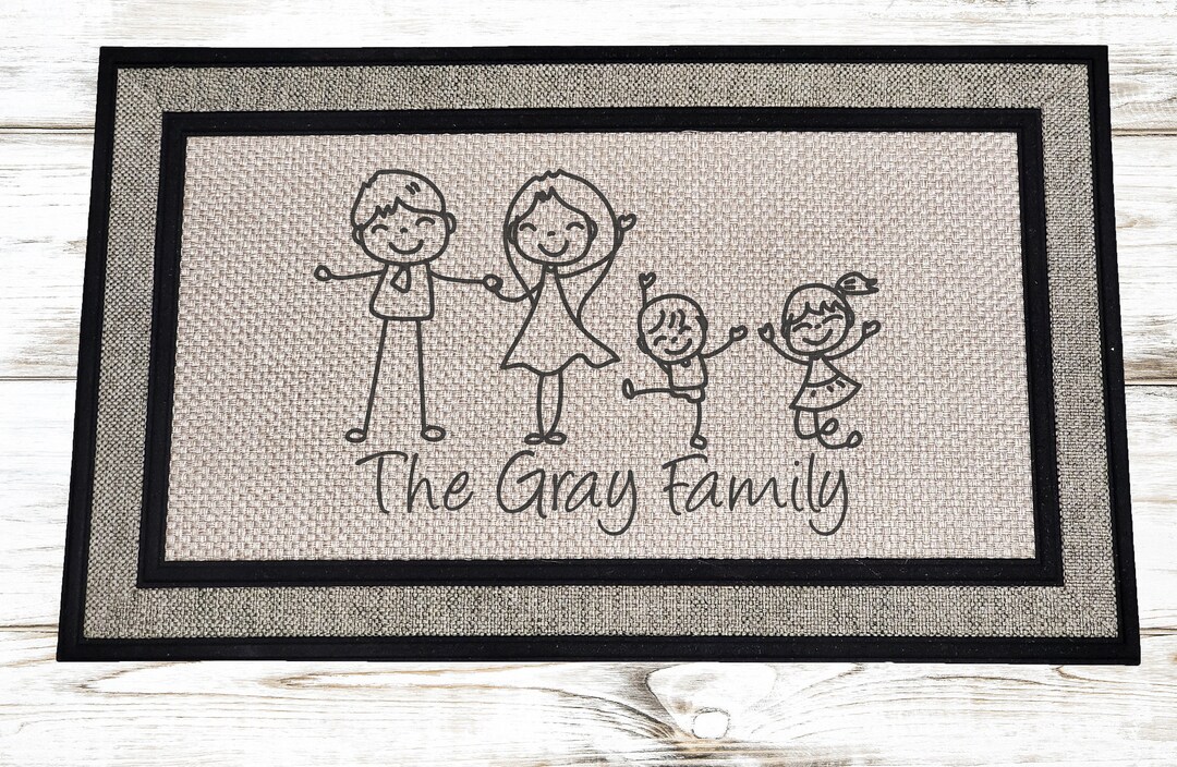 Stick Family Rug, Front Porch Rug, Rugs With Names, Cute Rugs, Front ...