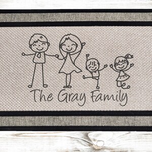 Stick Family Rug, Front Porch Rug, Rugs With Names, Cute Rugs, Front ...