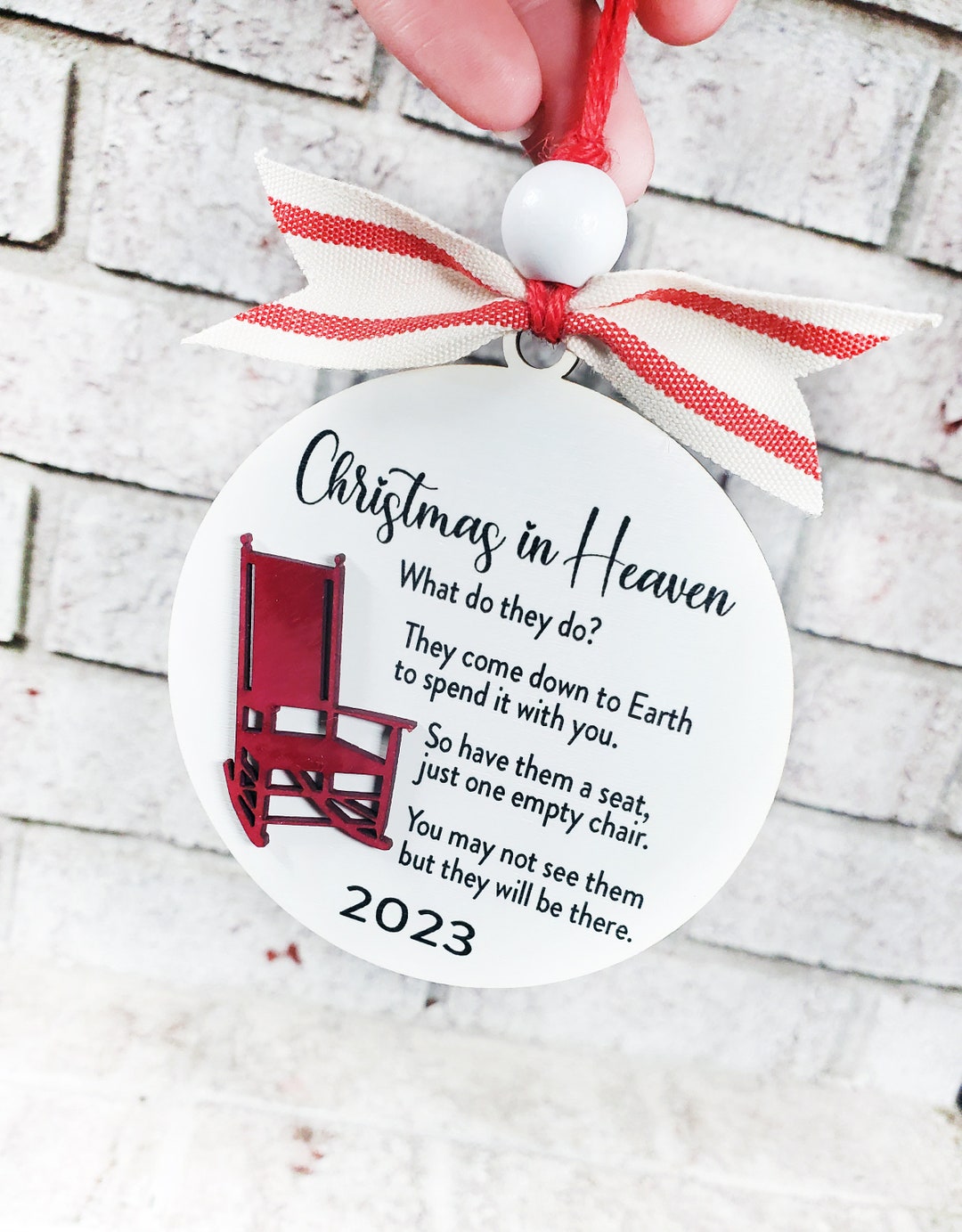 Christmas in Heaven Memorial Ornament, Leave an Empty Seat, Christmas ...