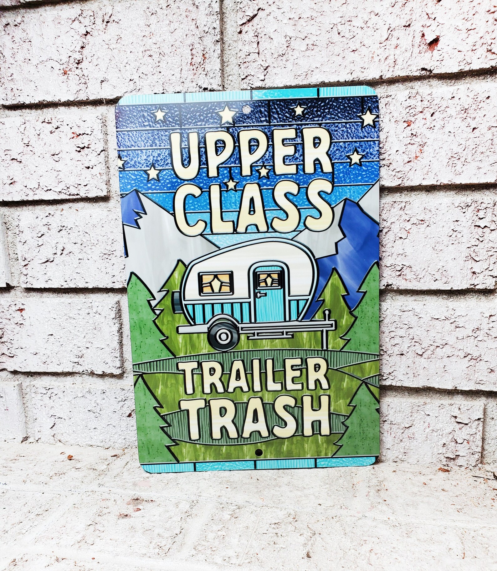 Upper Class Trailer Trash Camping Sign Metal Campsite Decor | Etsy