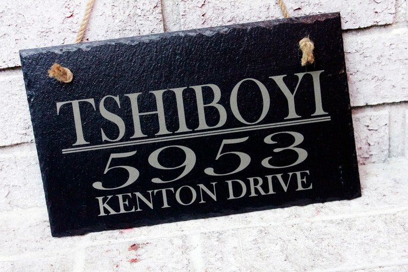 Custom Address Plaque Slate Address Sign Laser Engraved - Etsy