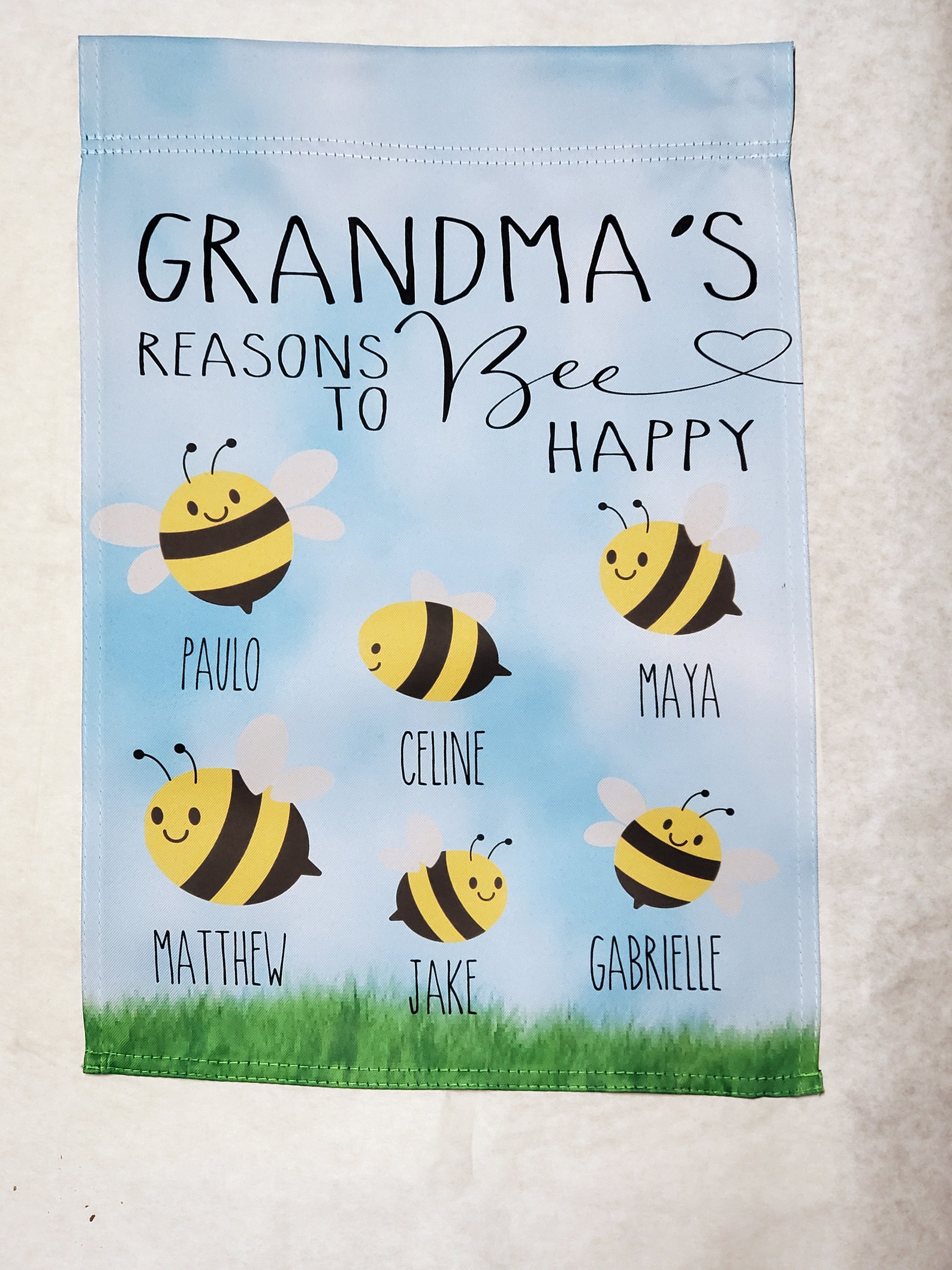 Bee Happy Custom Garden Flag 12x18 Garden Flag for Grandma - Etsy