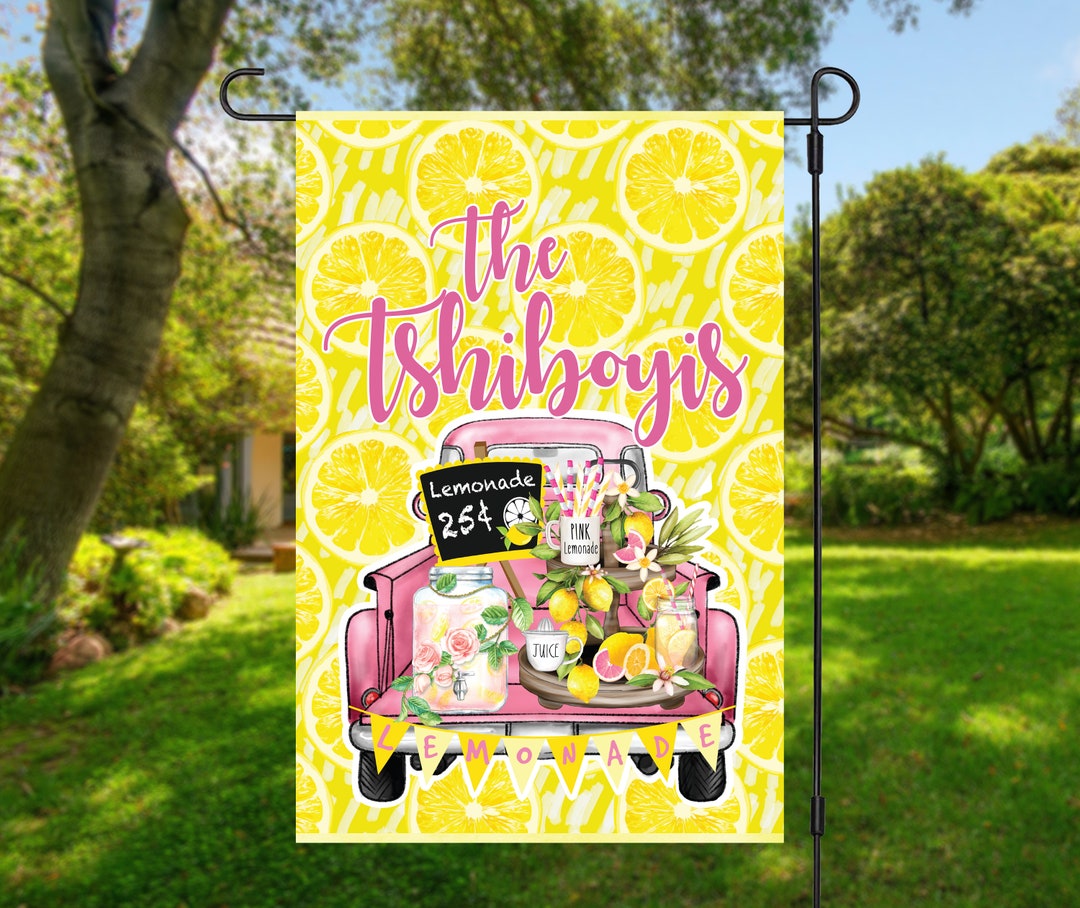 Summer Lemonade Garden Flag, Custom Garden Flag With Name, 12x18 Garden ...
