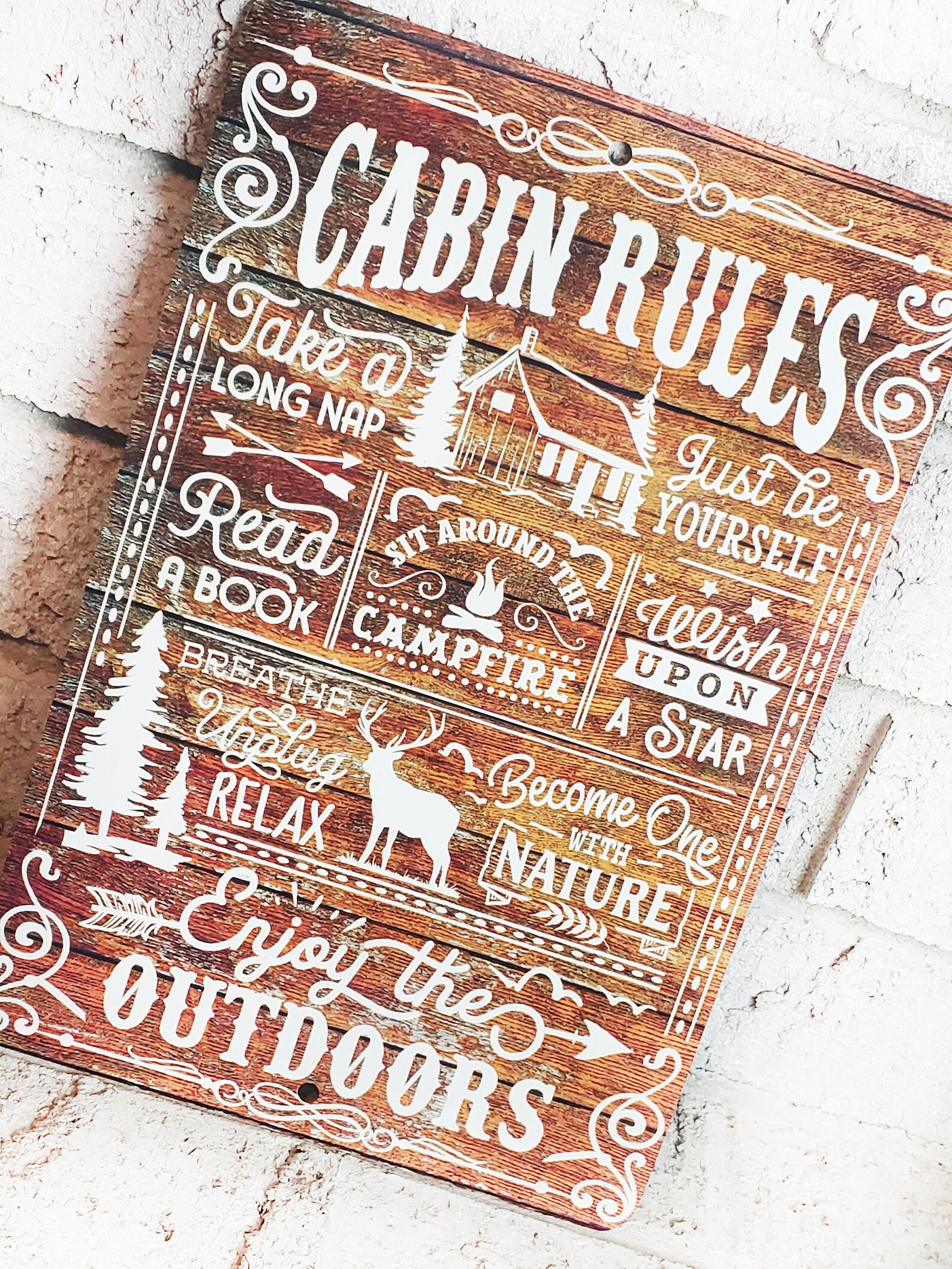 Cabin Rules Outdoor Metal Sign Summer Yard Signs - Etsy