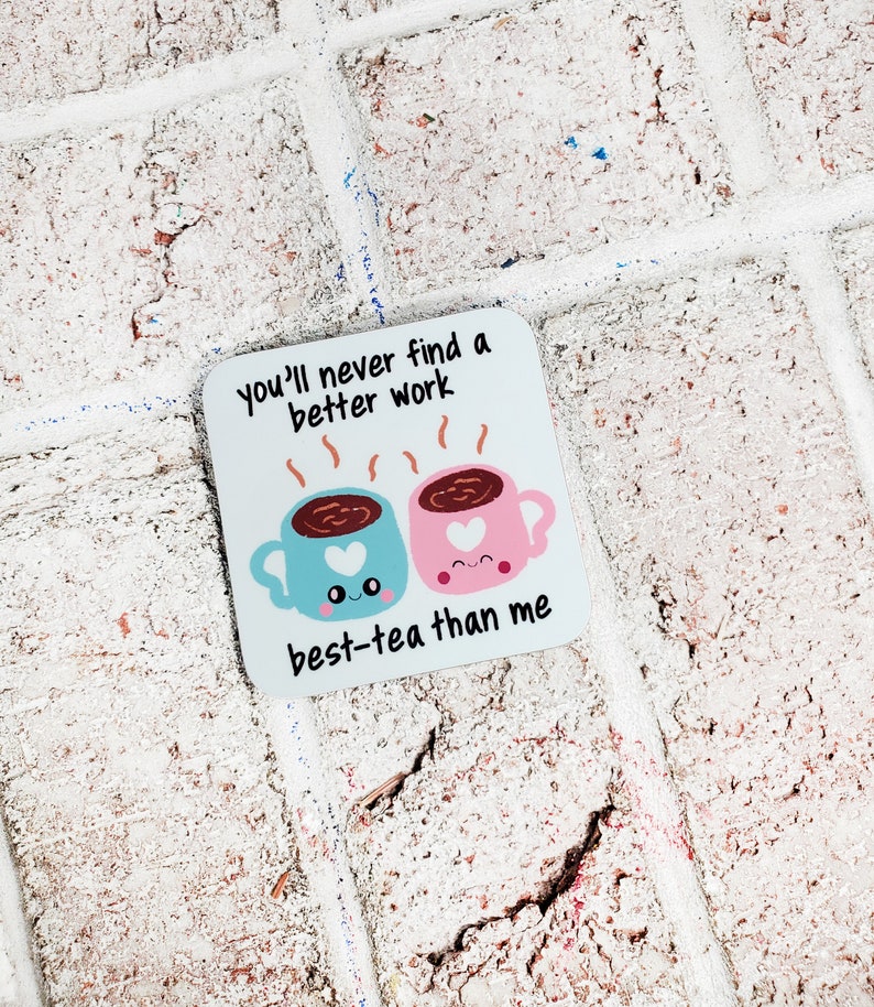Work Bestie Gifts Work Best Tea Coaster Tea Lover Gifts Co - Etsy