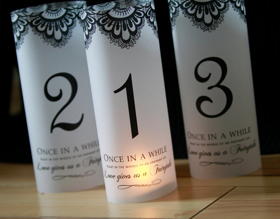 Once Upon a Time Table Numbers , Lace Fairytale Luminaries, Fairytale ...