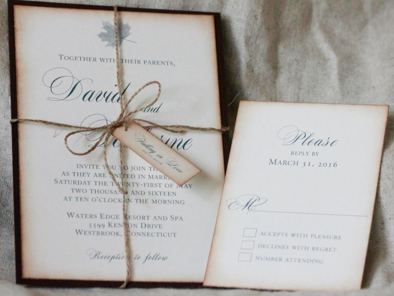 Autumn Wedding Invitations Falling in Love Fall Invitations - Etsy