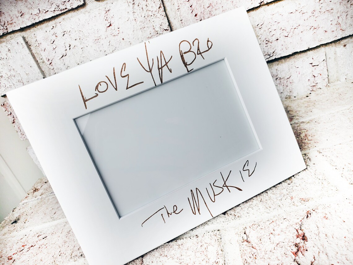 Marco de escritura a mano personalizado blanco marco de fotos - Etsy España