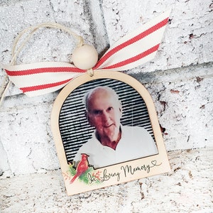 In Loving Memory Ornament With Cardinal and Picture, Memorial Christmas ...