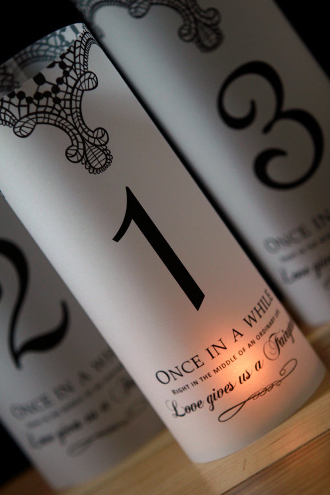 Lace Fairytale Table Number Luminaries, Fairytale Wedding, Fairytale ...