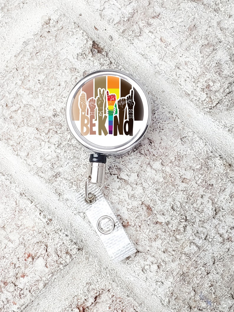 Be Kind Badge Reel Diversity Id Holder Inclusivity Ally - Etsy