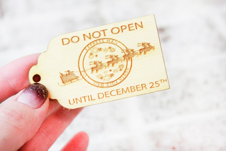 Do Not Open Until CHRISTMAS Wood Gift Tags Set of 3 Santa | Etsy