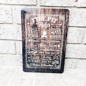 Fire Pit Rules Outdoor Metal Sign, Summer Yard Signs, Indoor/outdoor ...
